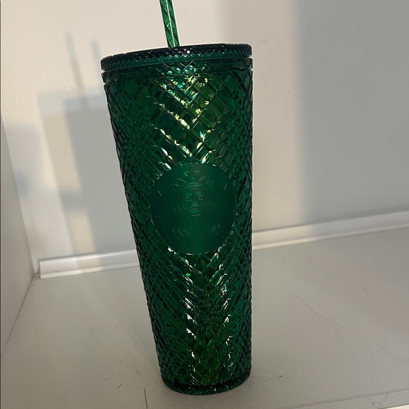 Starbucks | Dining | Starbucks Emerald Textured Cup With Straw | Poshmark